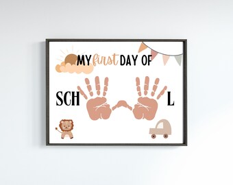 First Day of School Handprint Craft Back to School Printable Keepsake ...