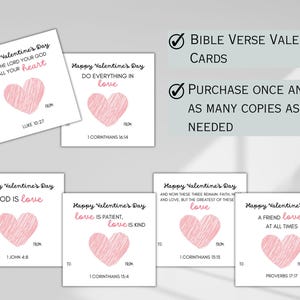 Valentines Bible Verse Cards for Kids, Classmates | DIY Christian ...