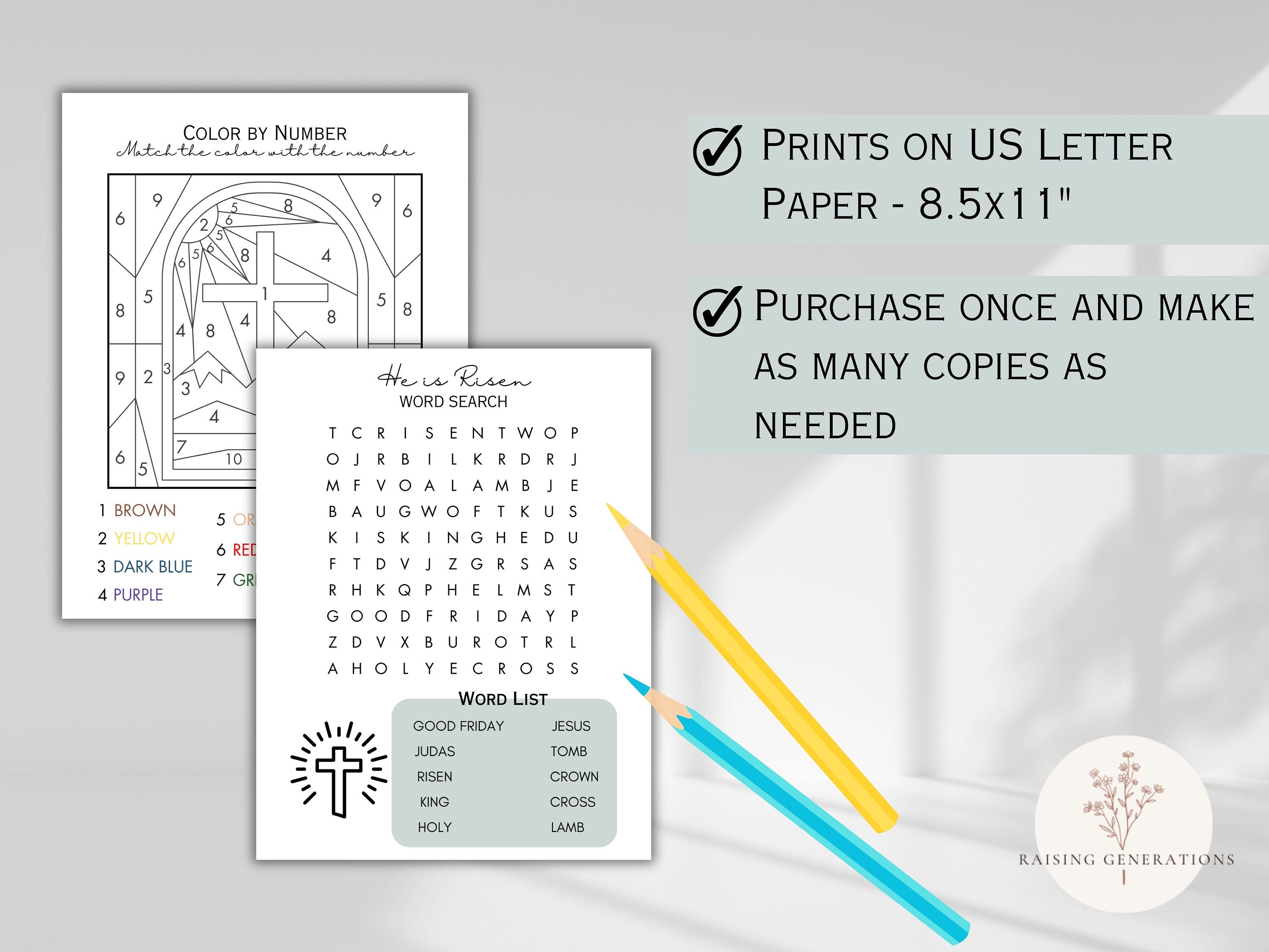 Christian Easter Activity Pages for Kids Sunday School Easter Sunday ...