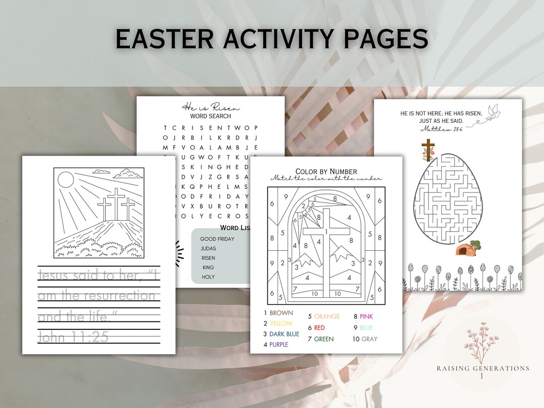 Christian Easter Activity Pages for Kids Sunday School Easter Sunday ...