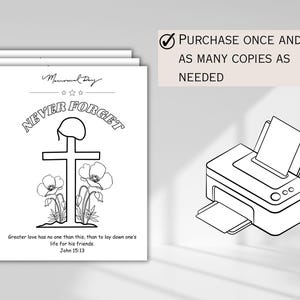 Christian Memorial Day Coloring Pages Memorial Day Craft Printable ...