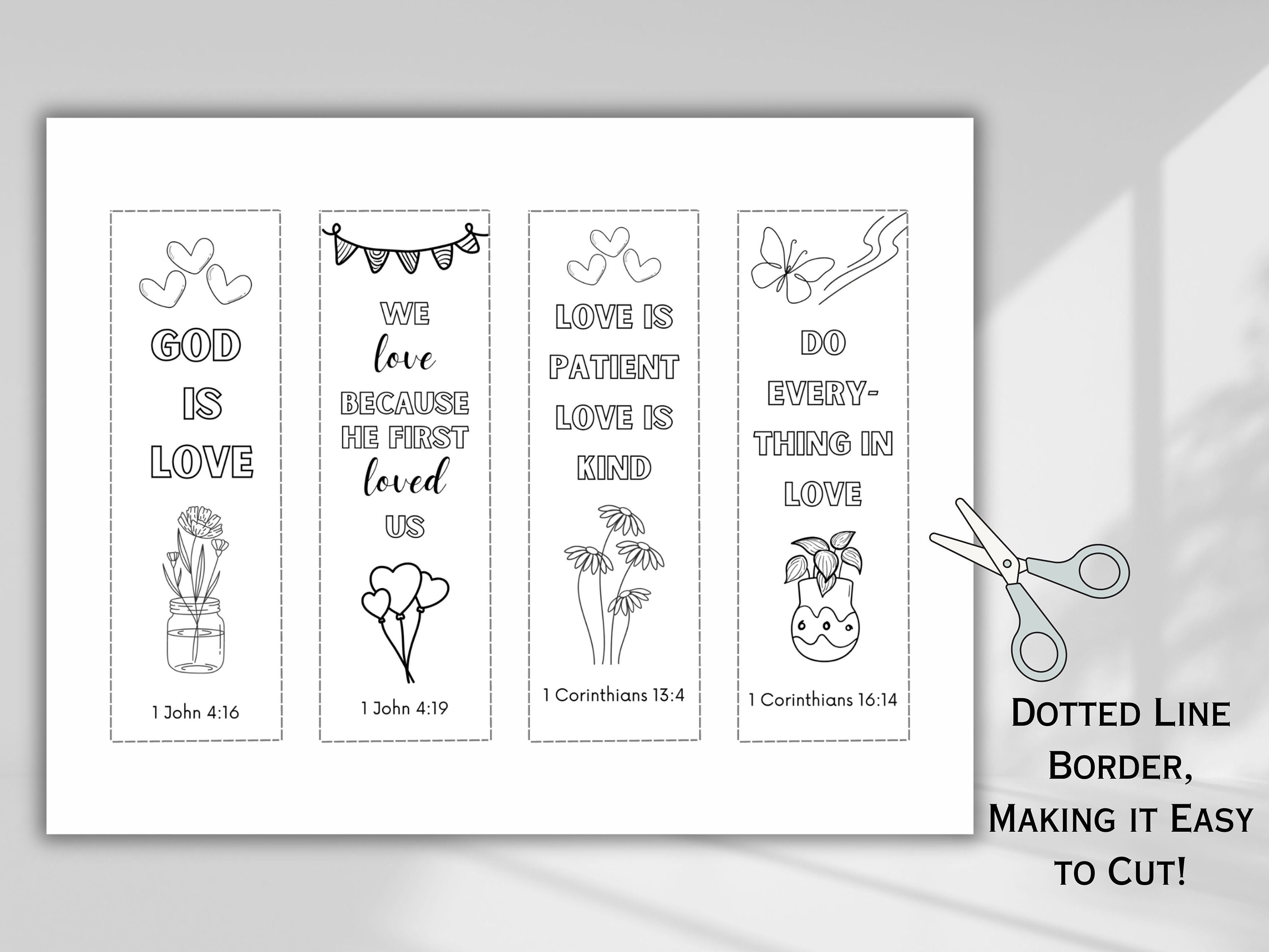 Bible Verse Coloring Bookmarks Printable Sunday School Craft About Gods ...
