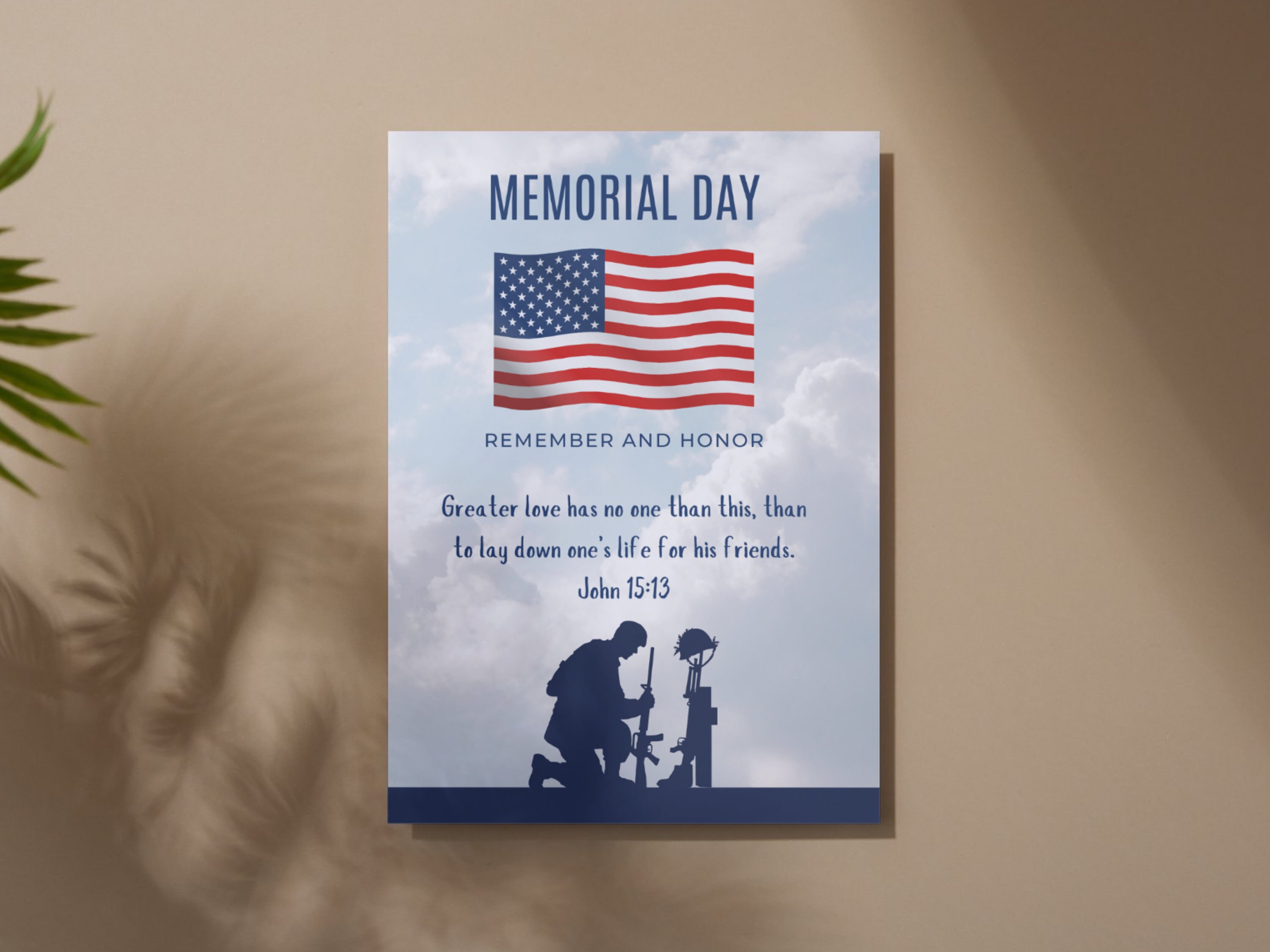 Christian Memorial Day Poster Bible Verse Cards Church Scripture Cards ...