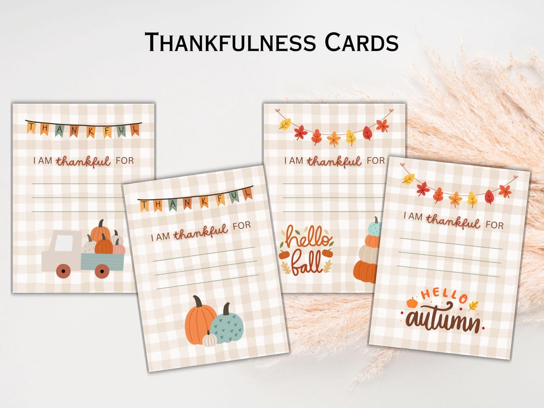 Thankfulness Cards I Am Thankful for Cards Printable Gratitude Cards ...