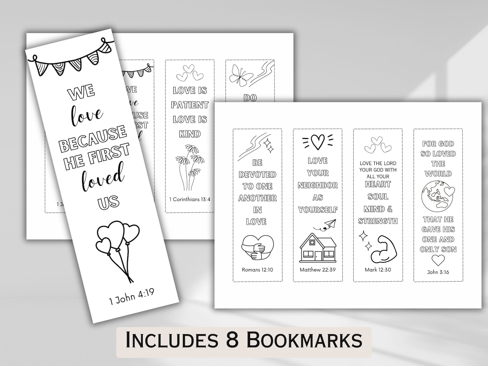 Bible Verse Coloring Bookmarks Printable Sunday School Craft About Gods ...