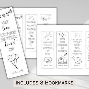 Bible Verse Coloring Bookmarks Printable Sunday School Craft About Gods ...