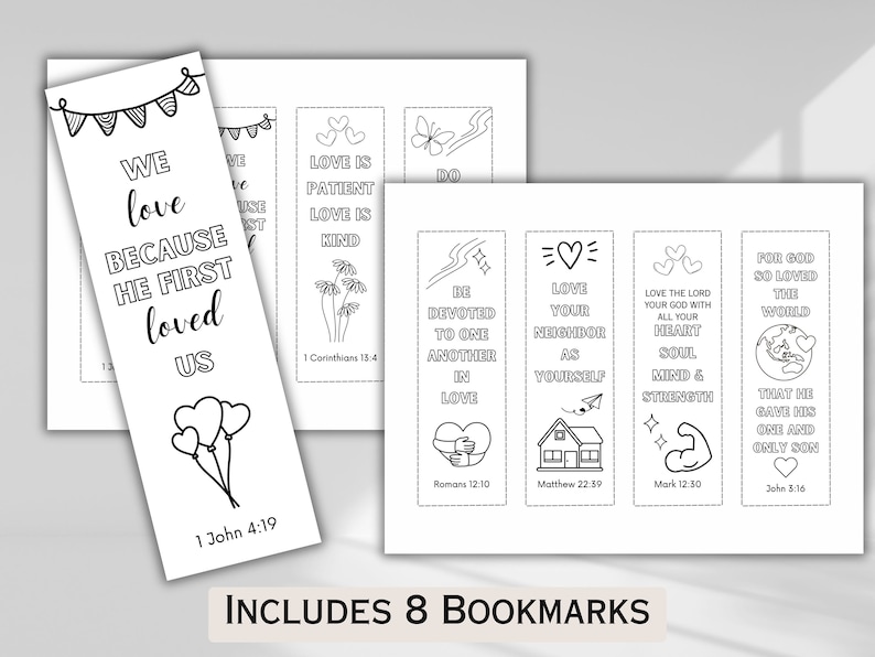 Bible Verse Coloring Bookmarks Printable Sunday School Craft About Gods ...