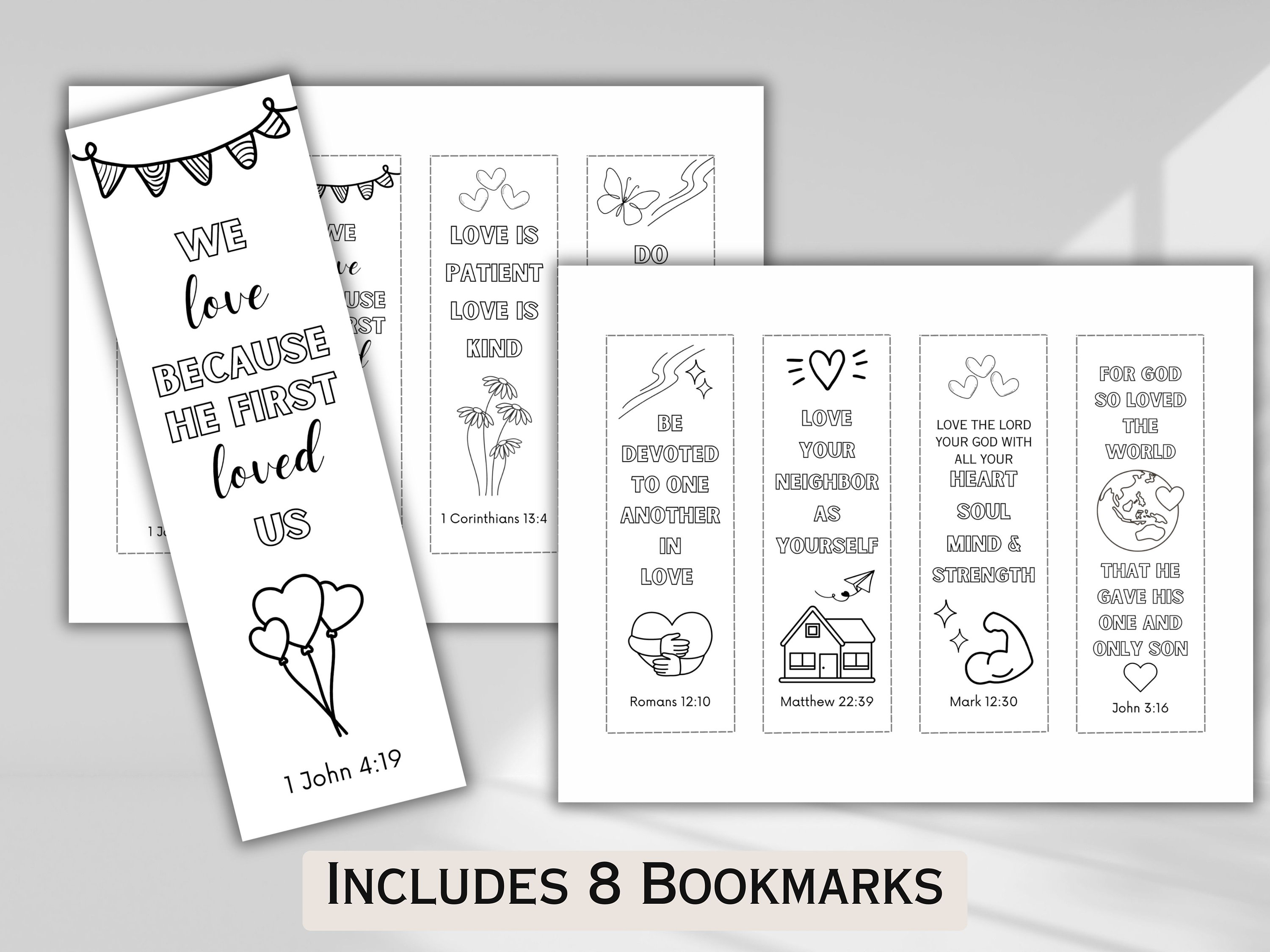 Bible Verse Coloring Bookmarks Printable Sunday School Craft About Gods ...