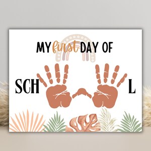 First Day of School Handprint Craft Back to School Printable Keepsake ...