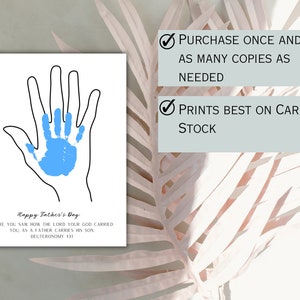 Christian Fathers Day Craft for Dad Handprint Art From Kids Printable ...