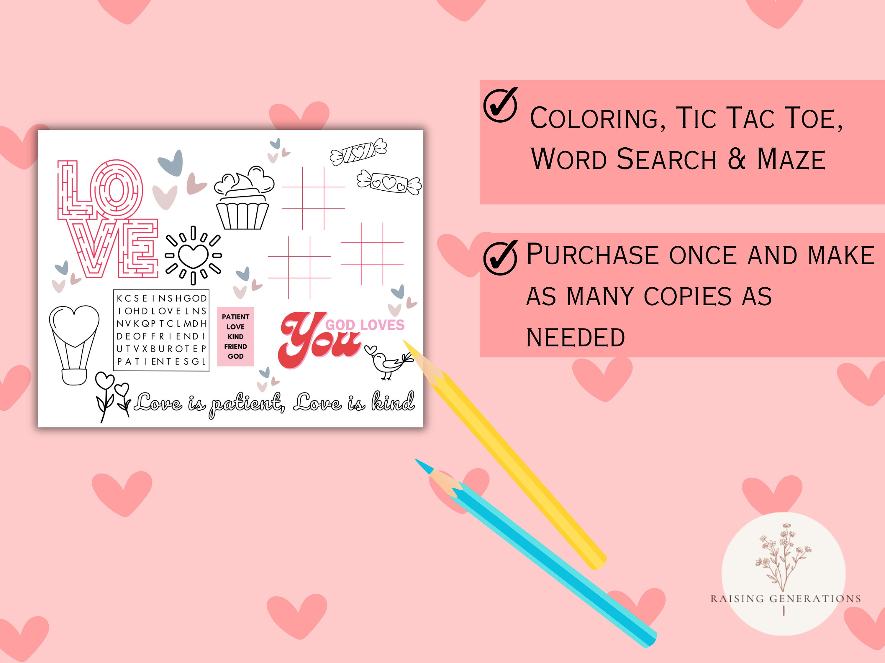 Christian Valentines Color Activity Kids Valentine Coloring About Gods ...