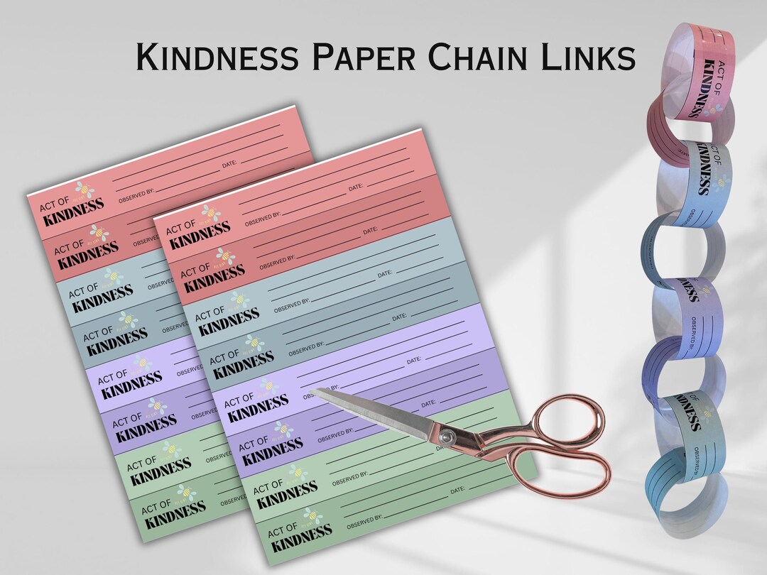 Acts of Kindness Paper Chain Links School Craft for Kids Christian Bee ...