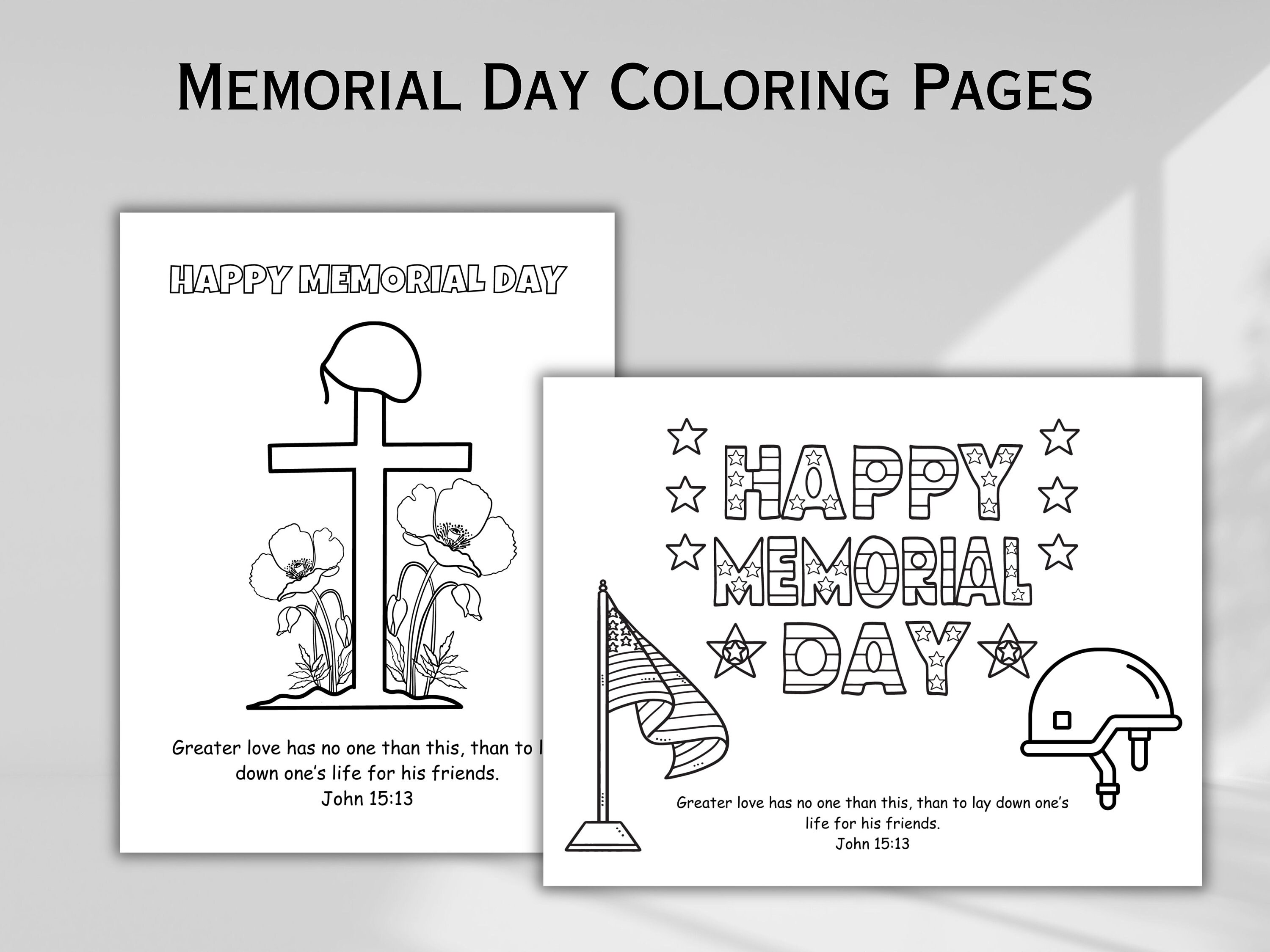 Christian Memorial Day Coloring Pages Memorial Day Craft Printable ...