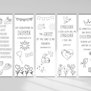10 Fruit of the Spirit Coloring Bookmarks for Kids Printable Sunday ...