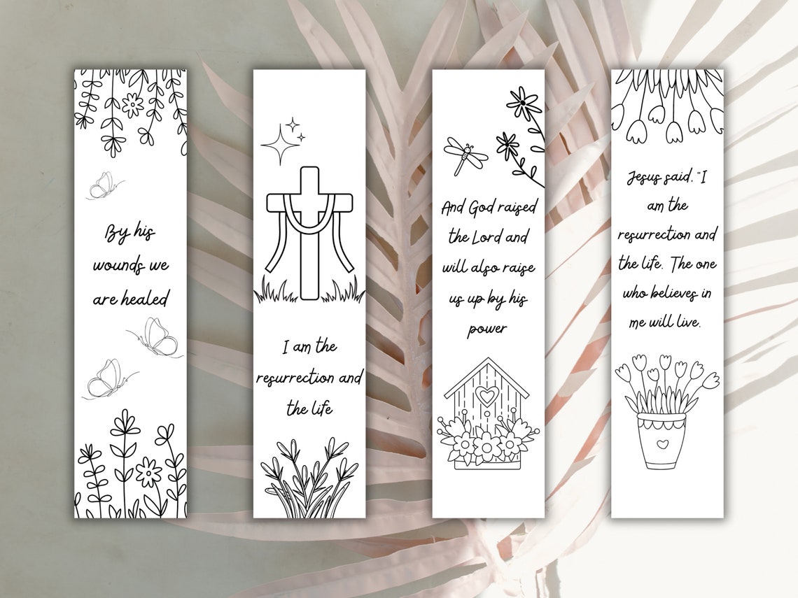 8 Christian Easter Coloring Bookmark Bundle Children's Ministry ...