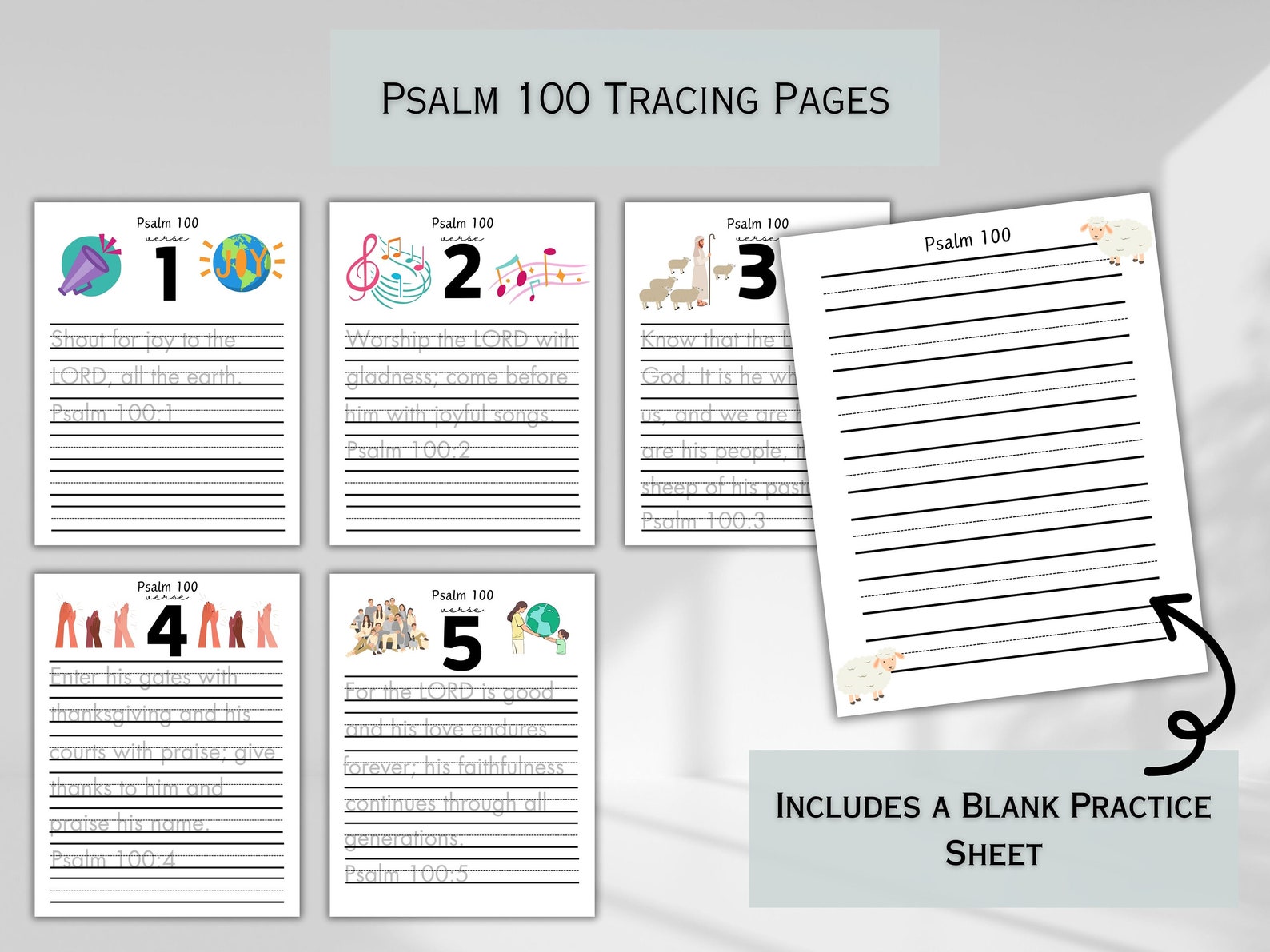 Psalm 100 Learning Resource Kids Craft Psalm 100 Sunday School Activity ...