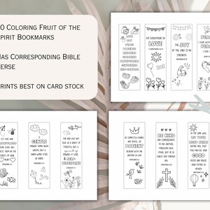 Fruit of the Spirit Bundle Printable Bookmarks, Coloring Bible Verse ...