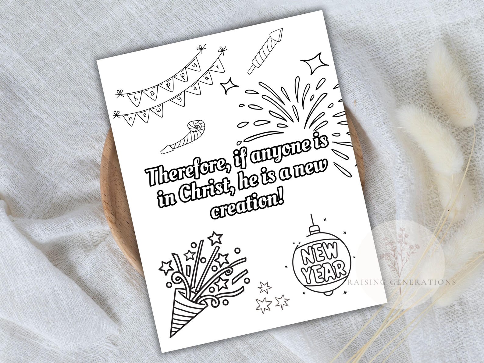 Christian New Years Coloring Pages New Years Sunday School Activity New ...