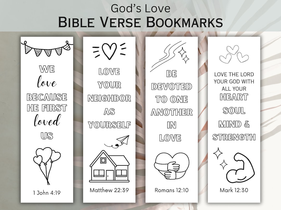 Bible Verse Coloring Bookmarks Printable Sunday School Craft About Gods ...