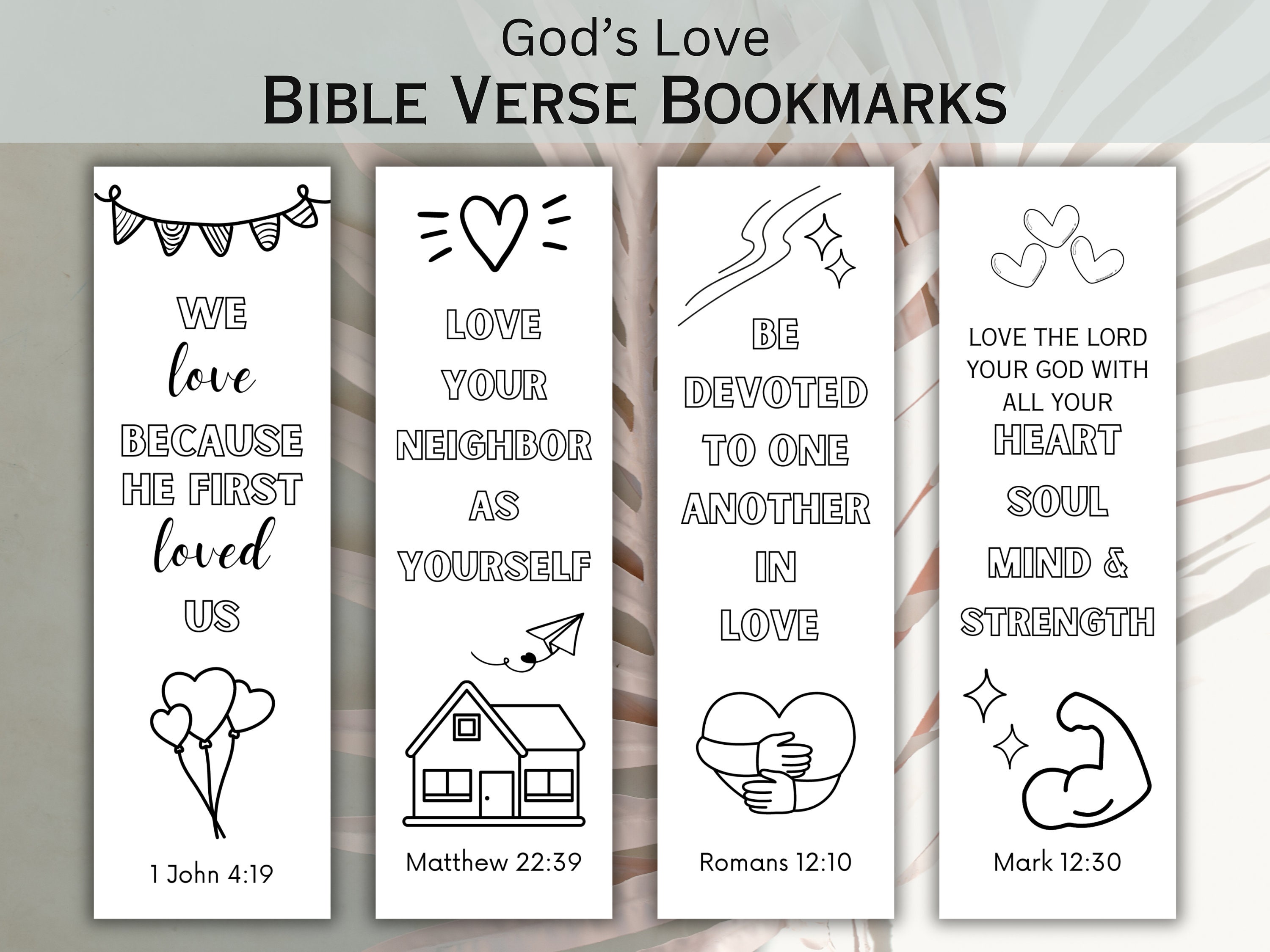 Bible Verse Coloring Bookmarks Printable Sunday School Craft About Gods ...
