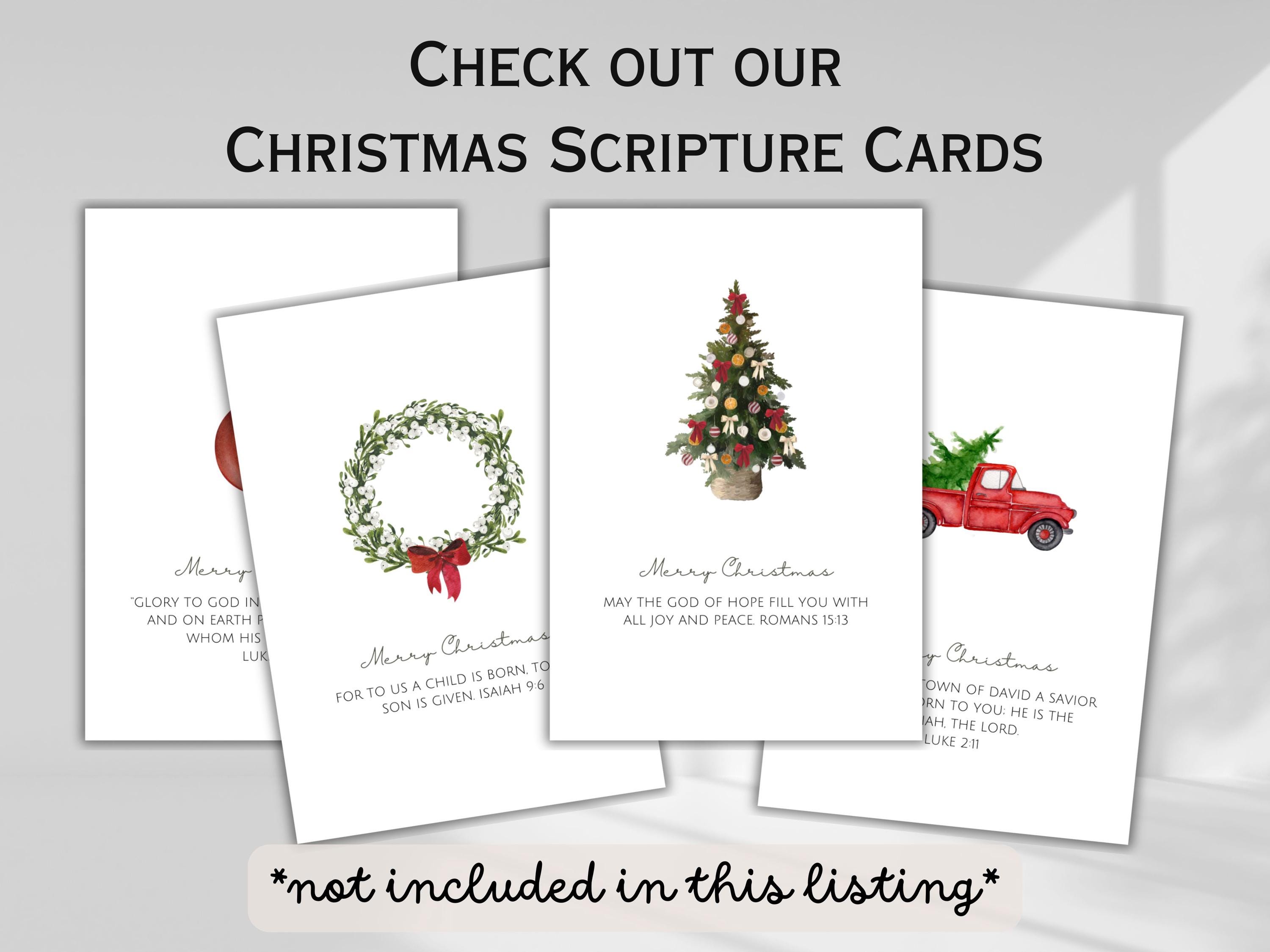 Christian Christmas Bookmark Church Favor Printable Bible Verse Gift ...