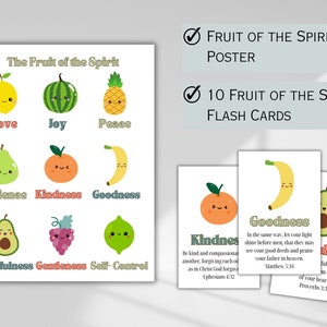 Fruit of the Spirit Bundle Printable Flashcards Poster Bible Verse ...