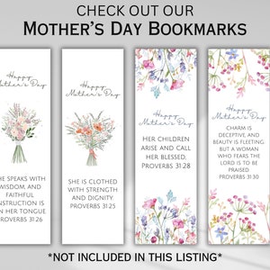 Floral Mothers Day Bible Verse Cards Mothers Day Scripture Cards for ...