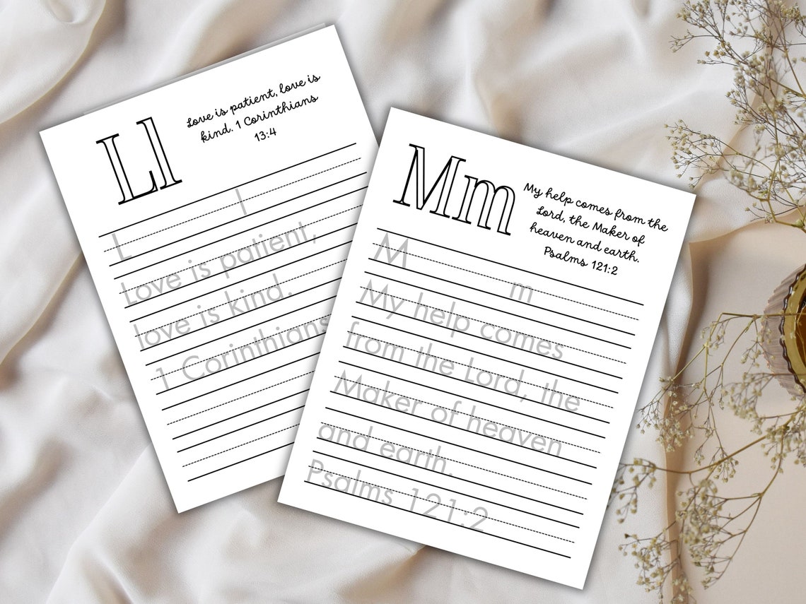 Printable ABC Tracing Bundle Scripture Alphabet Tracing Worksheets ...