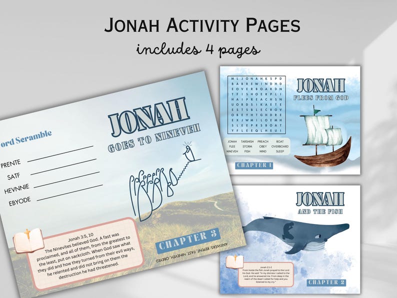 Jonah Craft for Kids Activity Pages Jonah and the Whale Lesson Bible ...
