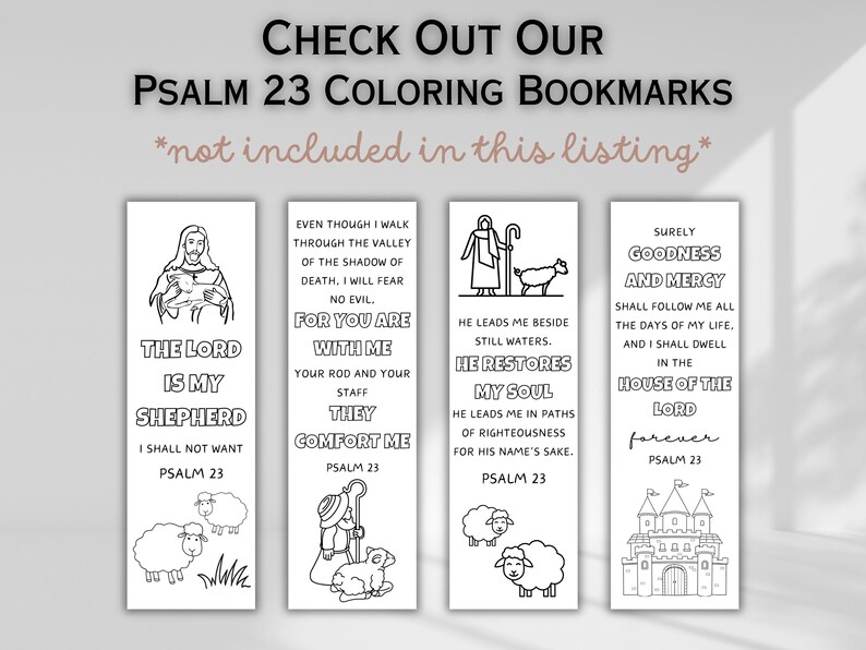 Psalm 23 Printable Bible Memorization Worksheet Sunday School Bible ...