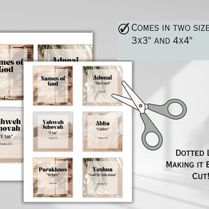 Names of God Christian Cards for Bible Study Tools Printable Names of ...