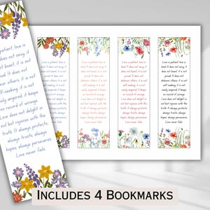 Valentines Bible Verse Bookmarks Printable Floral Valentines Church ...