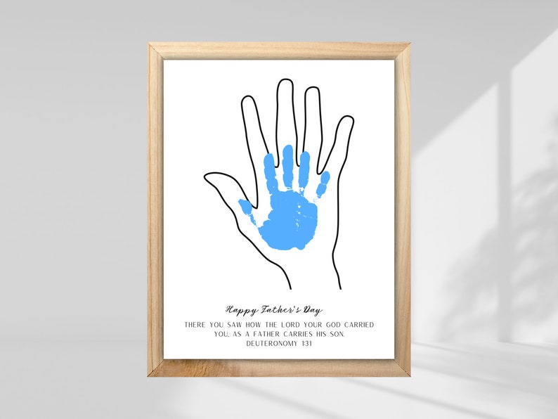 Christian Fathers Day Craft for Dad Handprint Art From Kids Printable ...