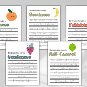 Fruit of the Spirit Bundle Printable Flashcards Poster Bible Verse ...