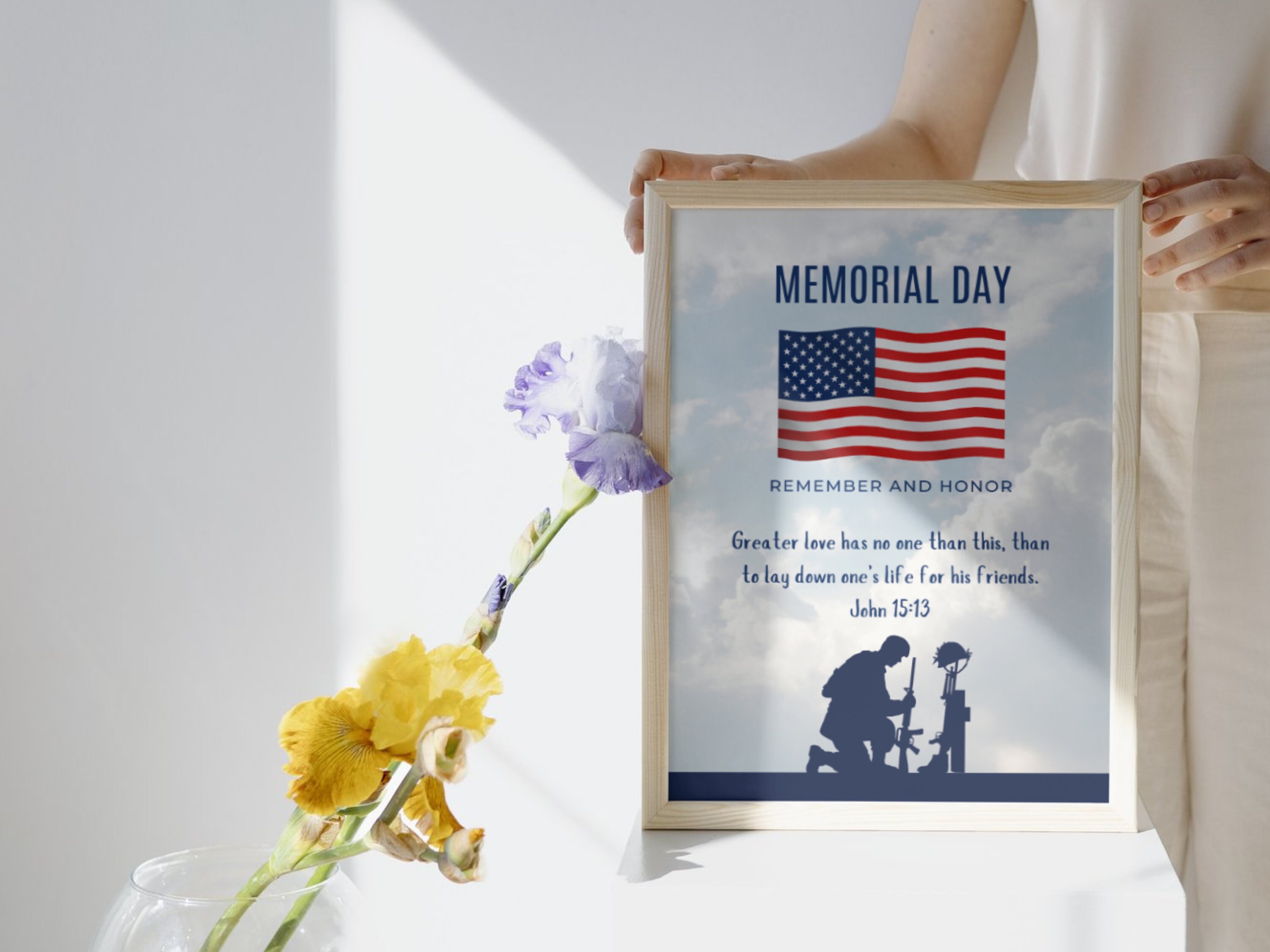 Christian Memorial Day Poster Bible Verse Cards Church Scripture Cards ...