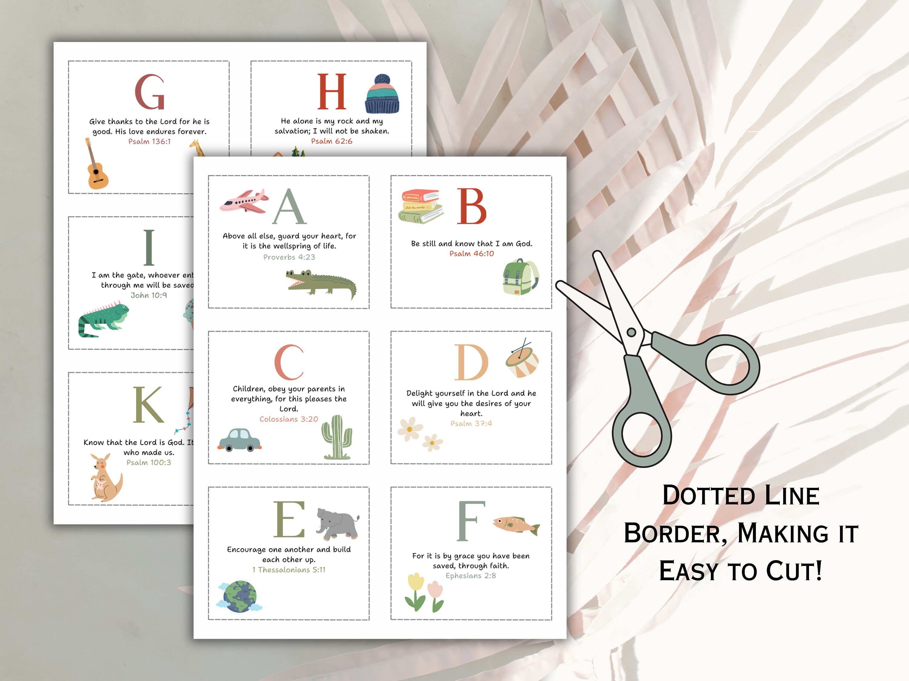 ABC Bible Verse Flashcards Scripture Card Printable Alphabet Bible ...