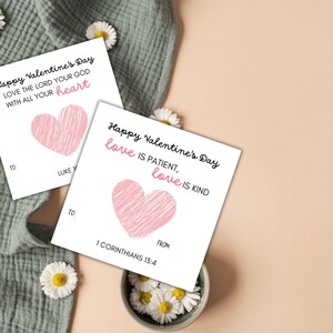 Valentines Bible Verse Cards for Kids, Classmates | DIY Christian ...