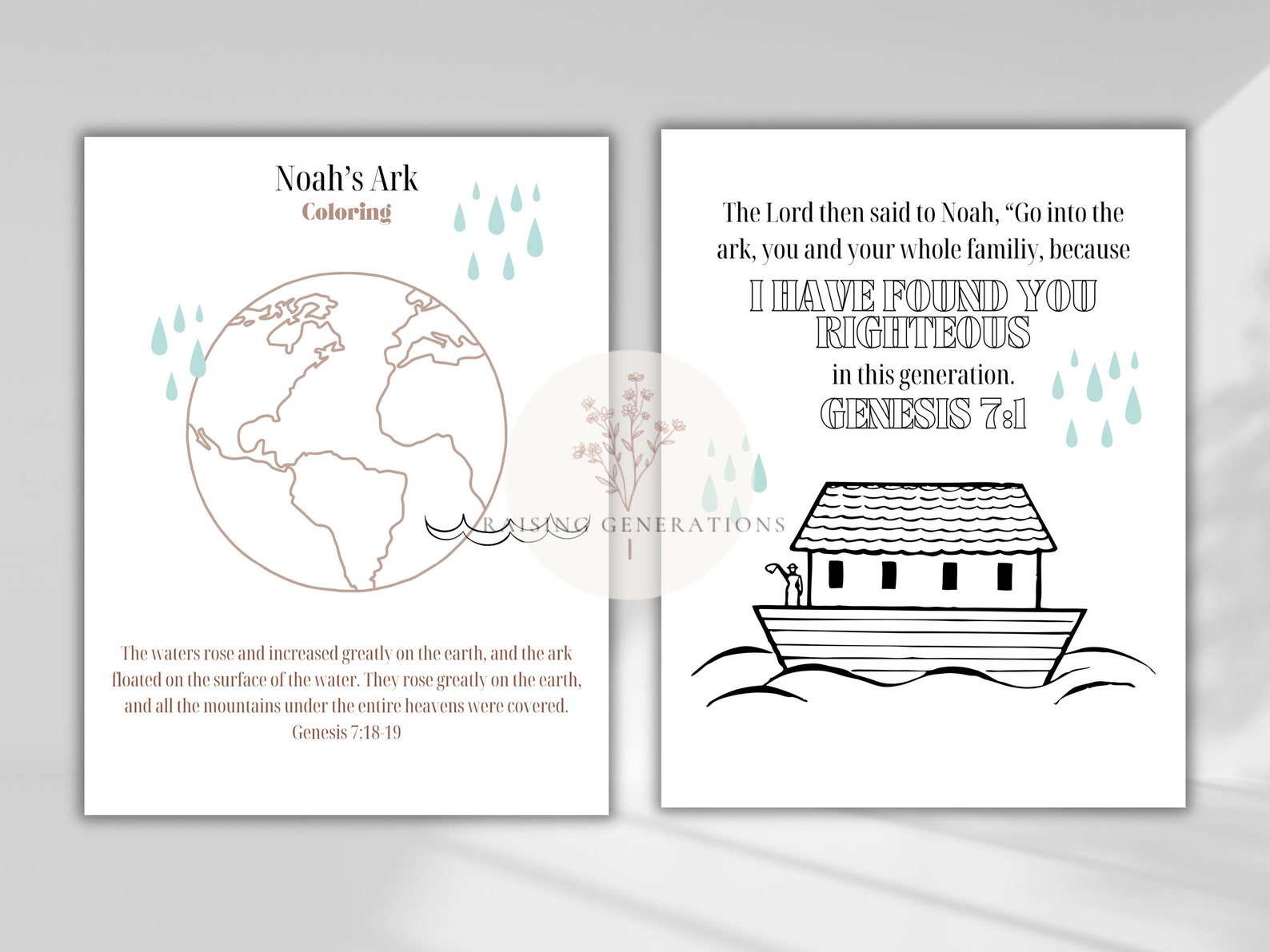Noah's Ark Activity Bundle Printable Bible Lesson Sunday School Craft ...