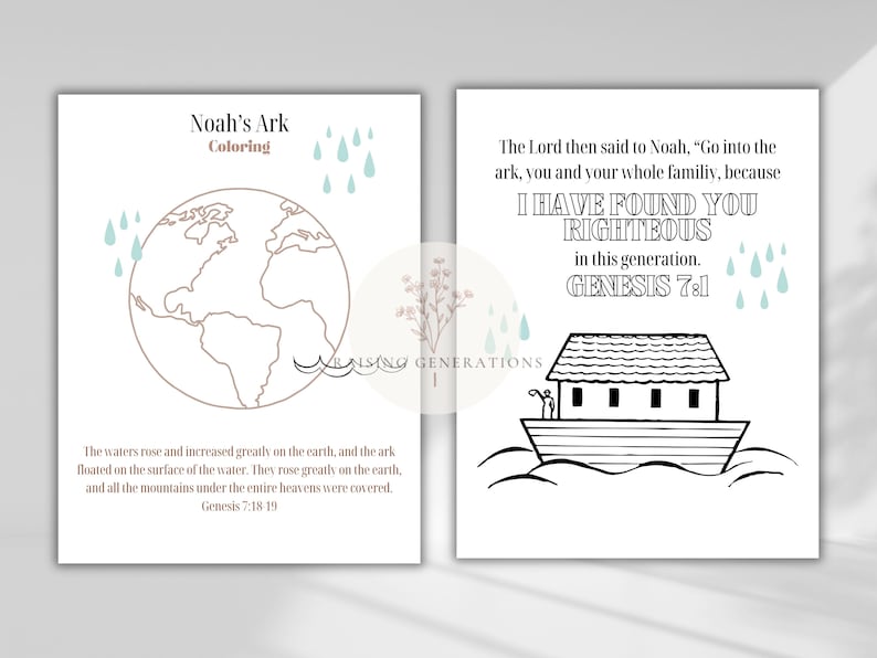 Noah's Ark Activity Bundle Printable Bible Lesson Sunday School Craft ...