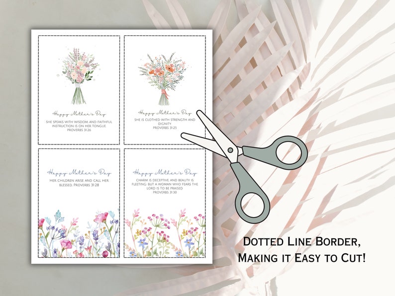 Christian Mothers Day Bible Verse Cards Church Gift Tag for Mothers ...