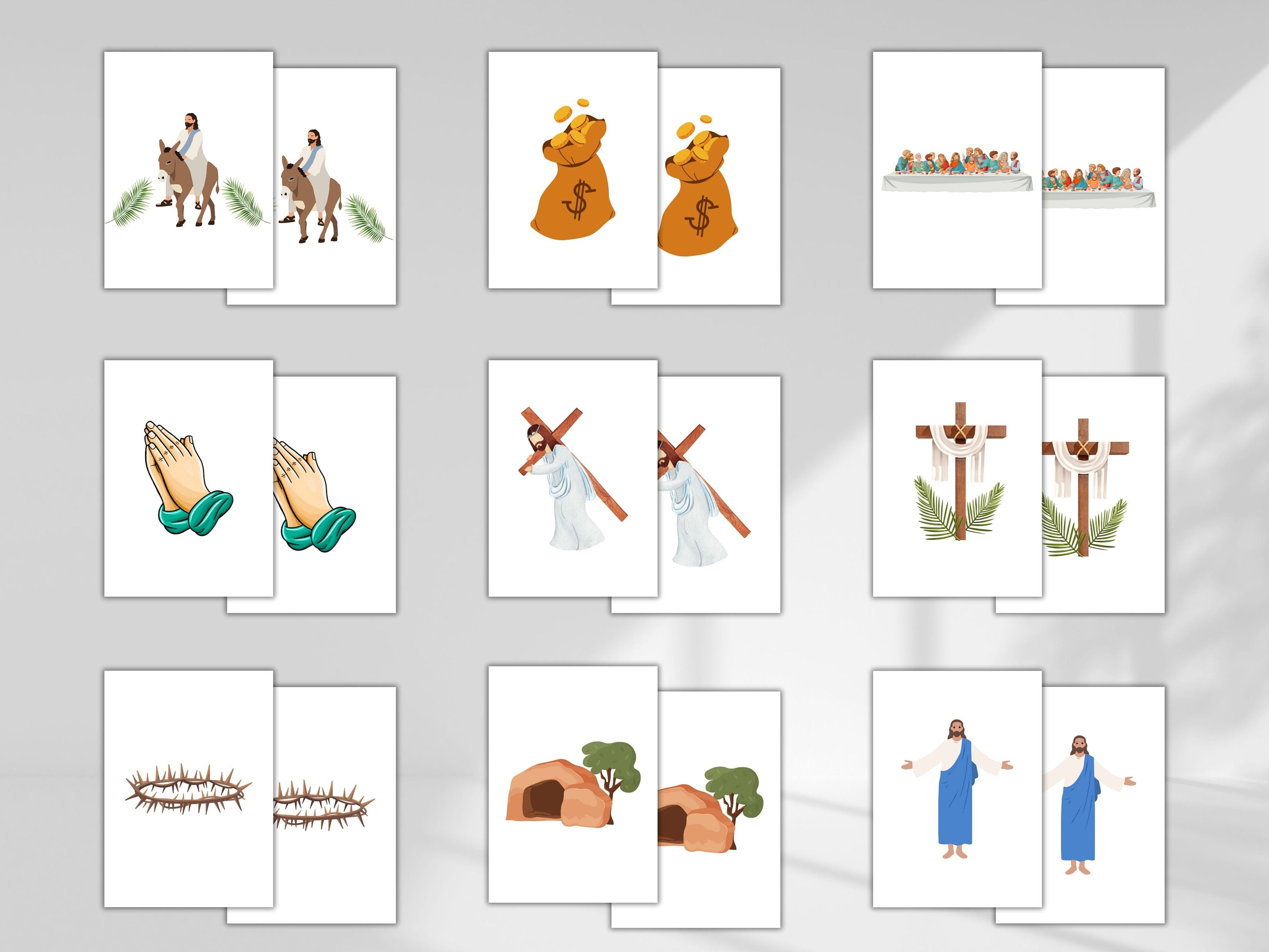 Christian Easter Memory Matching Game for Kids, Children Sunday School ...