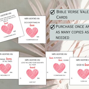 Valentines Bible Verse Cards for Kids, Classmates DIY Christian ...