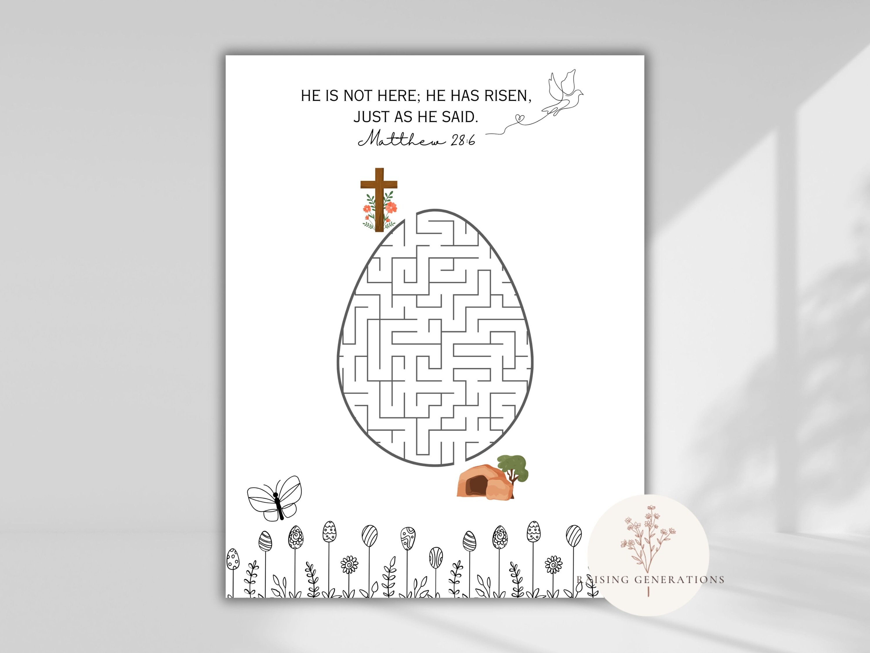 Christian Easter Activity Pages for Kids Sunday School Easter Sunday ...