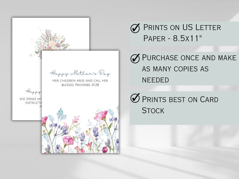 Christian Mothers Day Bible Verse Cards Church Gift Tag for Mothers ...