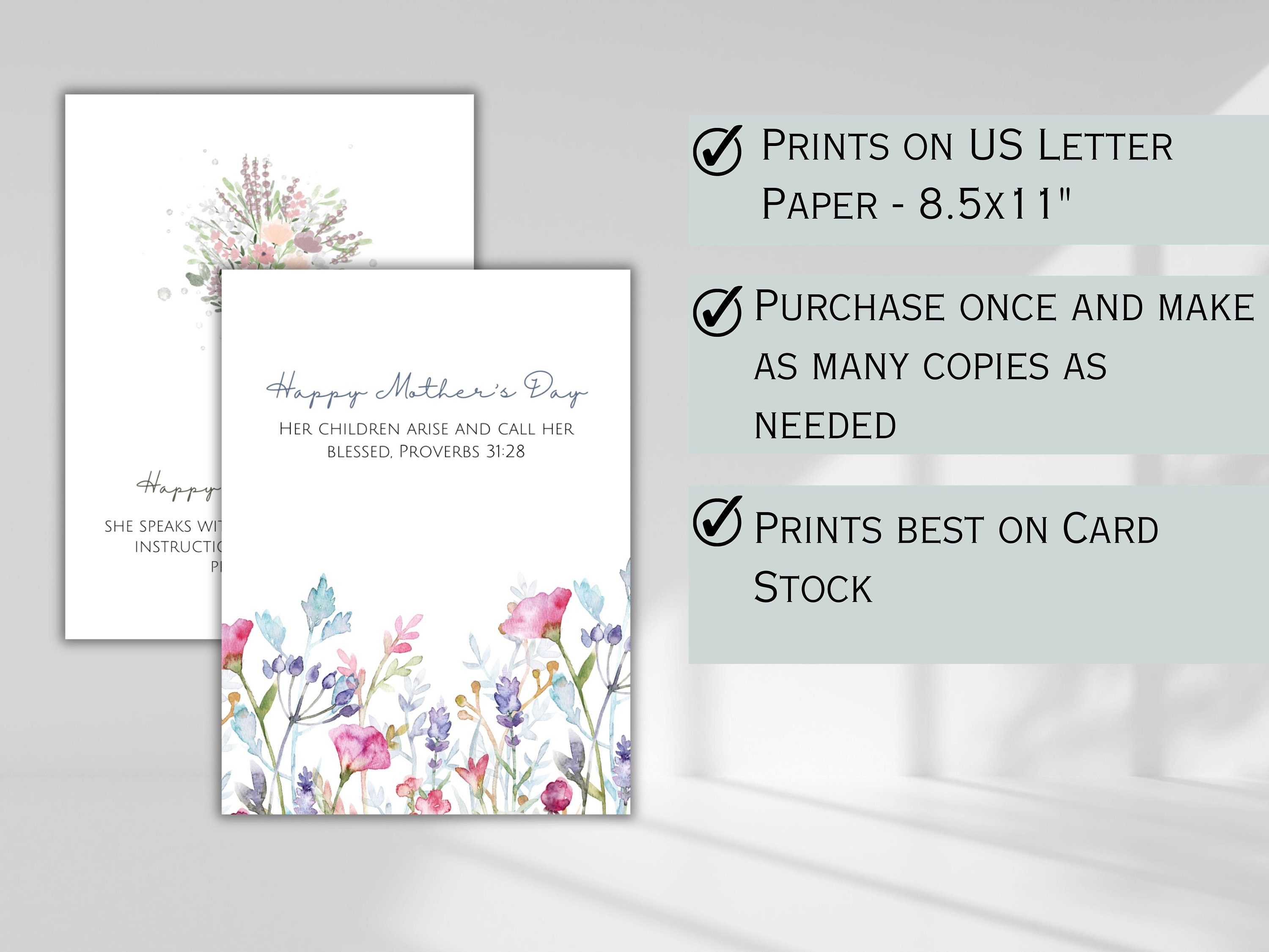 Christian Mothers Day Bible Verse Cards Church Gift Tag for Mothers ...