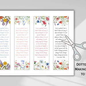 Valentines Bible Verse Bookmarks Printable Floral Valentines Church ...