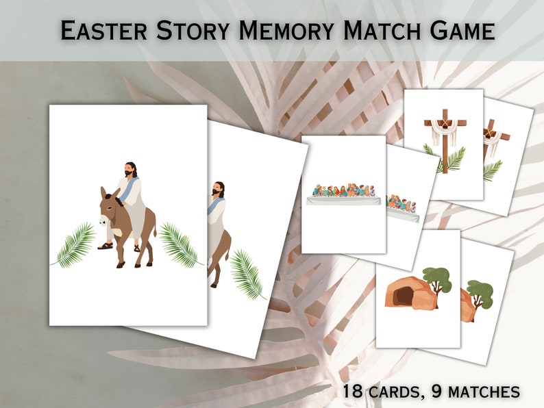 Christian Easter Memory Matching Game for Kids, Children Sunday School ...