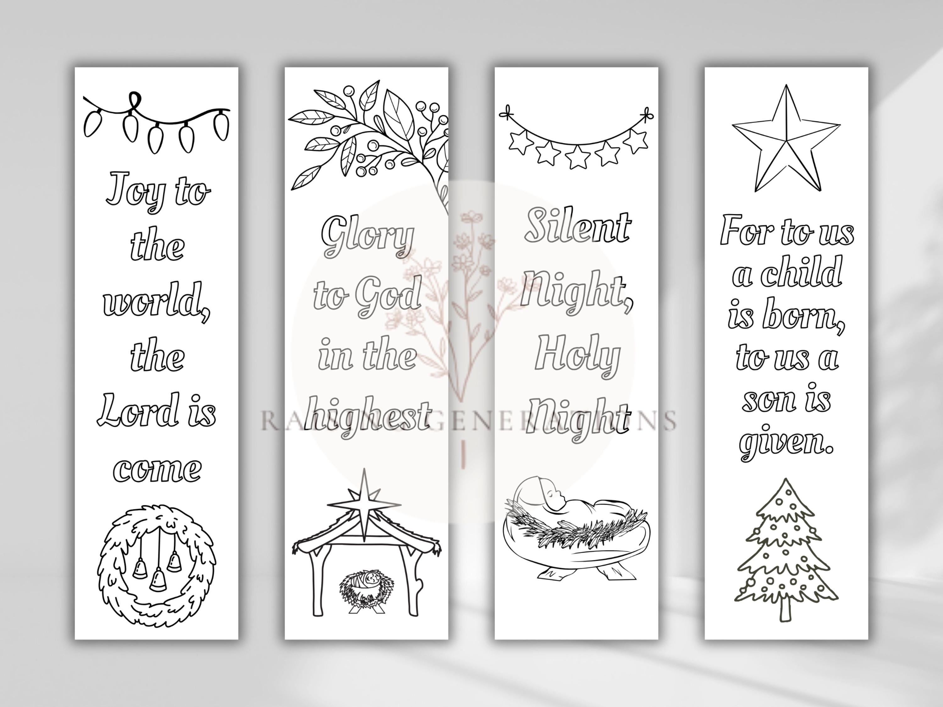 Christian Christmas Bookmark Church Favor Printable Bible Verse Gift ...