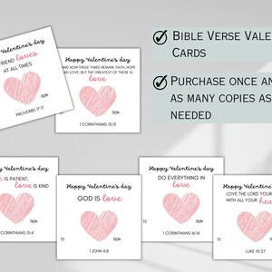 Valentines Bible Verse Cards for Kids, Classmates DIY Christian ...
