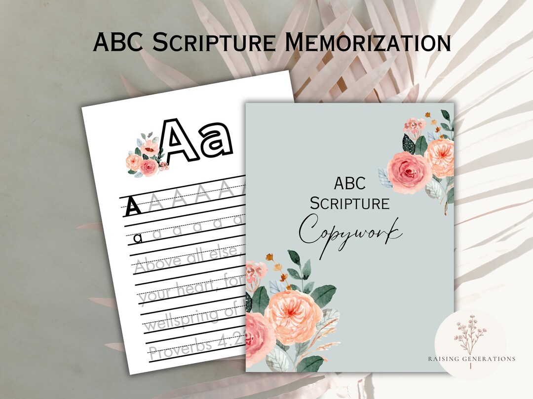 Alphabet Bible Verses ABC Scripture Copywork Printable Handwriting ...